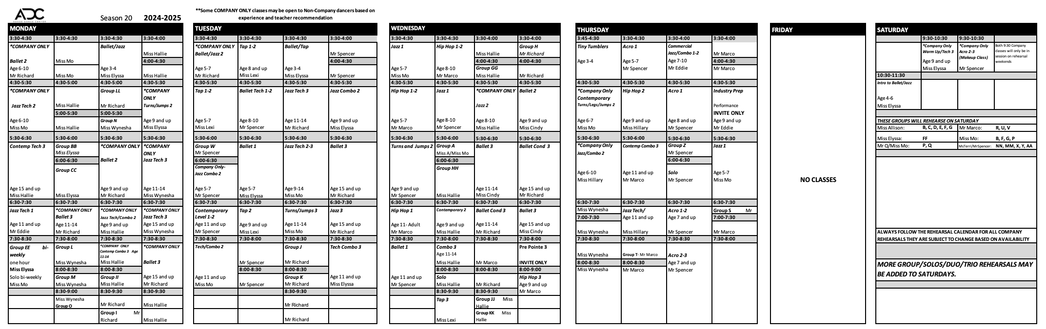 Season 20 – Adage Dance Center